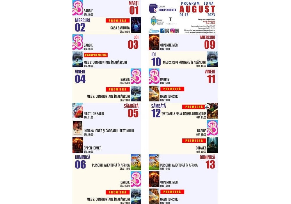 Cinema Independența! Află oferta proiecțiilor de filme pentru perioada ...